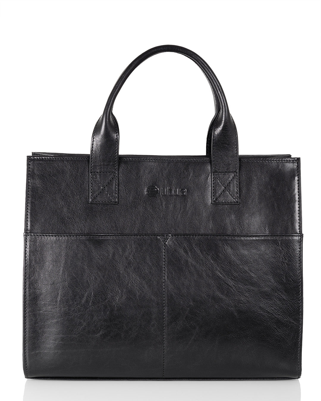 Minerva Exclusive vegetable-tanned leather handbag, black